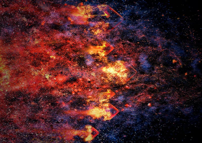 3d Illustration of a Burning Rocket Missile Fired Stock Illustration ...