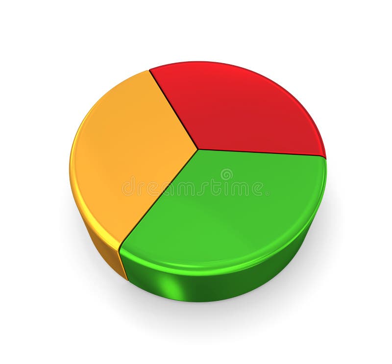 3D Illustration of Business 3D Graph on White. Stock Illustration ...