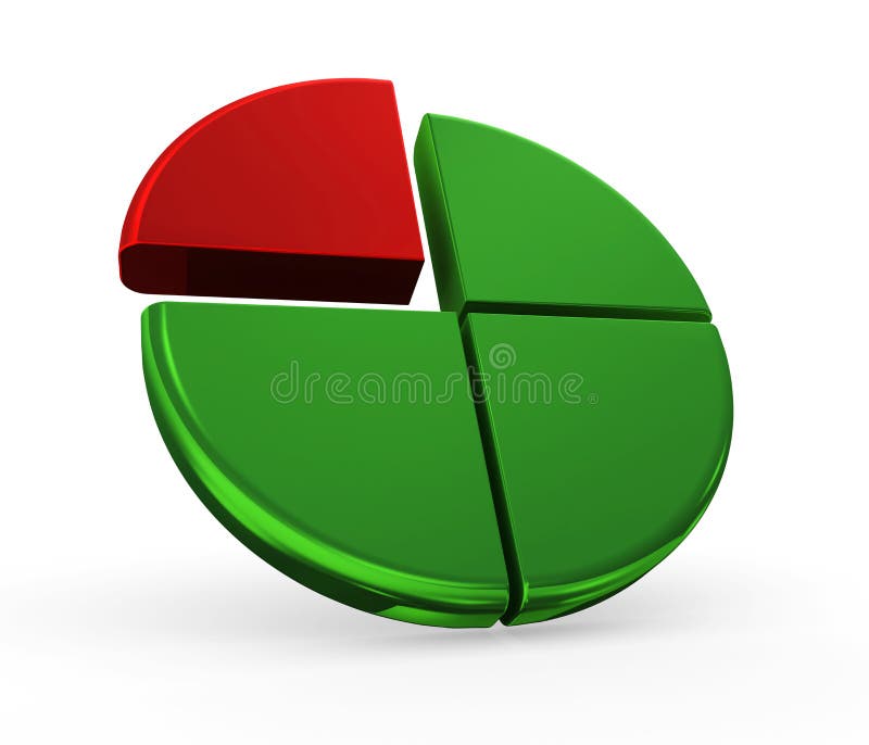 3D Illustration of Business 3D Graph on White. Stock Illustration ...