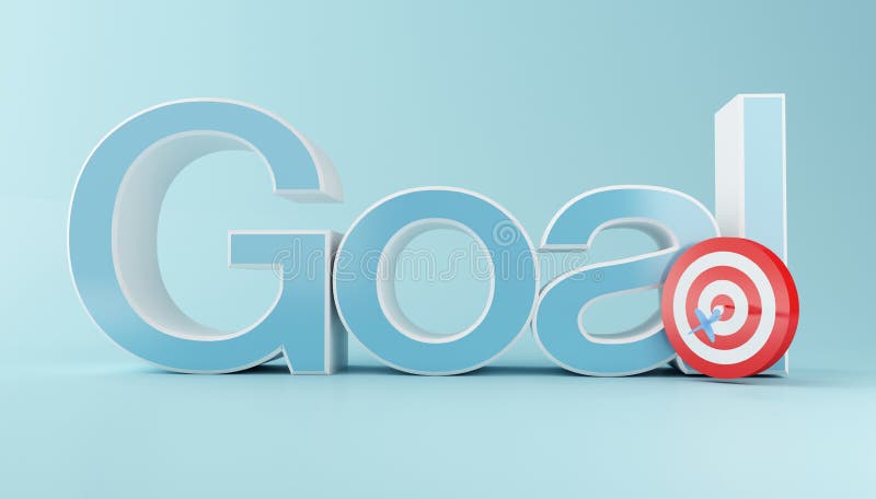 3d Business Goal Text with Red Target. Stock Illustration ...
