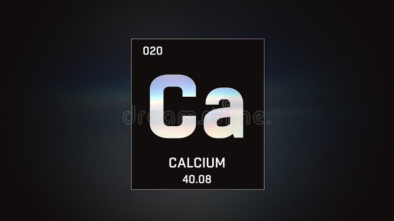 Calcium As Element 20 of the Periodic Table 3D Illustration on Grey ...
