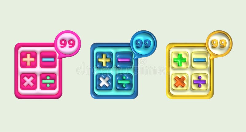 3D Illustration Calculator Symbol Icon Stock Illustration ...