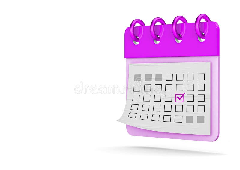 3D Illustration of Calendar Icon with Event Date. Icon 3d Render Stock ...