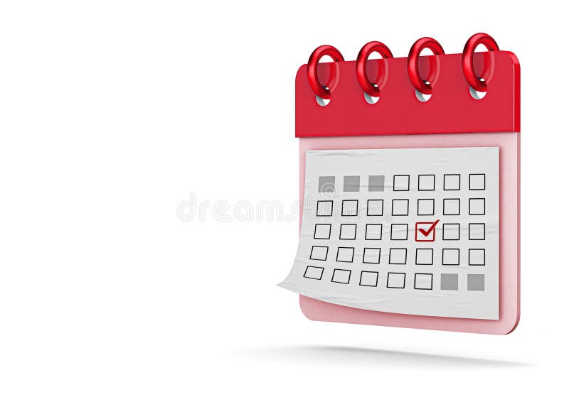 3D Illustration of Calendar Icon with Event Date. Icon 3d Render Stock ...