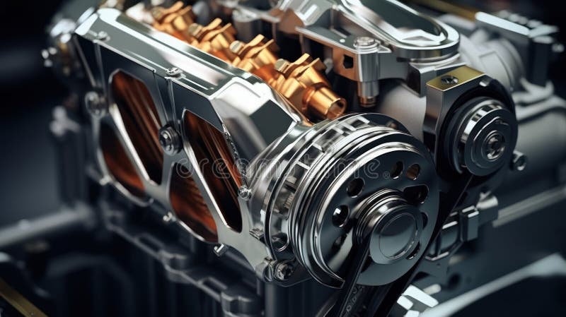3d Illustration of a Car Engine Close-up. 3d Rendering Generative AI ...