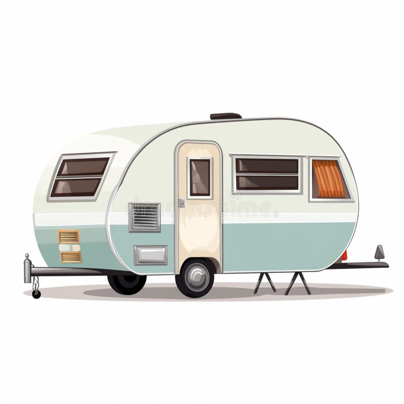 2D Illustration of a Caravan Isolated on White Background. Stock ...