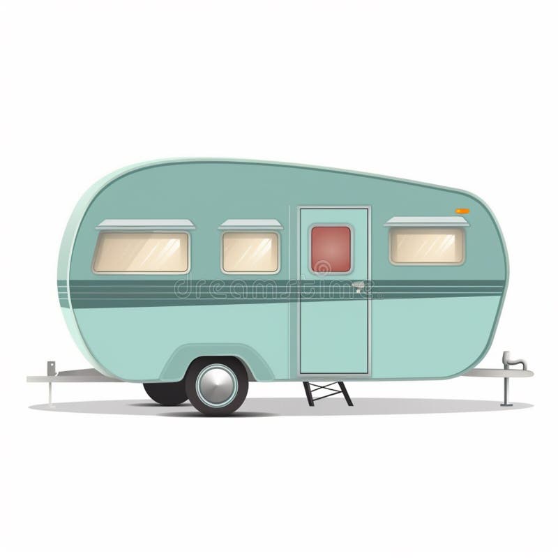 2D Illustration of a Caravan Isolated on White Background. Stock ...