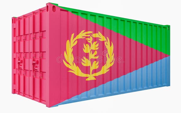 3D Illustration of Cargo Container with Eritrea Flag Stock Illustration ...