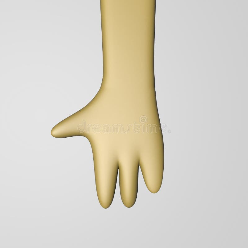 3d Illustration. Cartoon Character Hand. Grey Background Stock ...