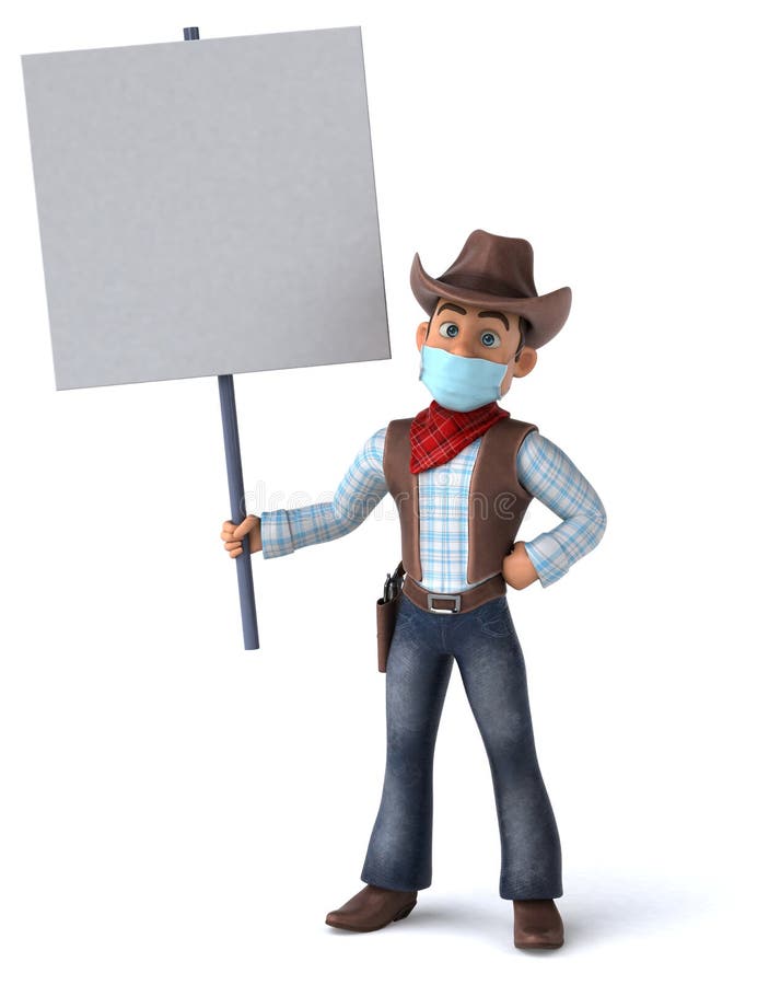 3D Illustration of a Cartoon Character with a Mask Stock Illustration ...