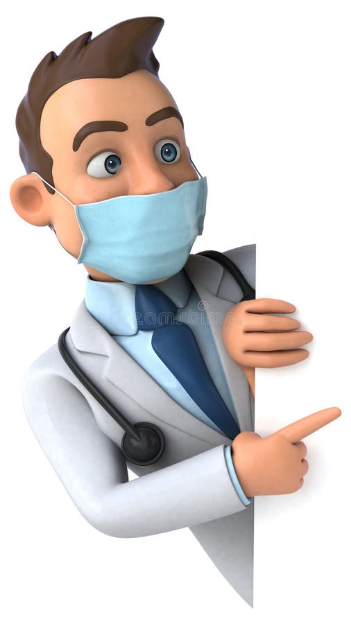 3D Illustration of a Cartoon Character with a Mask Stock Illustration ...