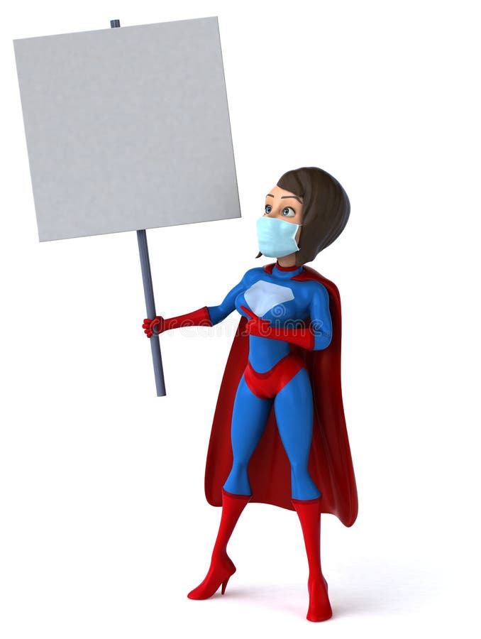 3D Illustration of a Cartoon Character with a Mask Stock Illustration ...