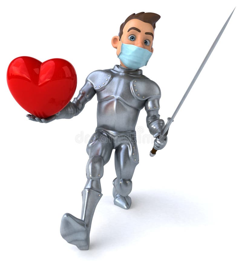 3D Illustration of a Cartoon Character with a Mask Stock Illustration ...