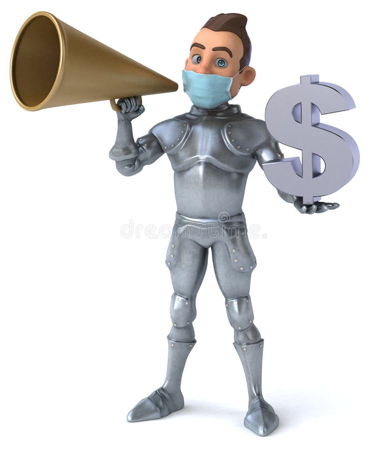 3D Illustration of a Cartoon Character with a Mask Stock Illustration ...