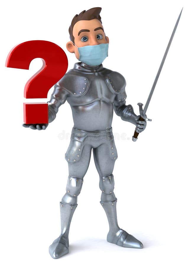 3D Illustration of a Cartoon Character with a Mask Stock Illustration ...