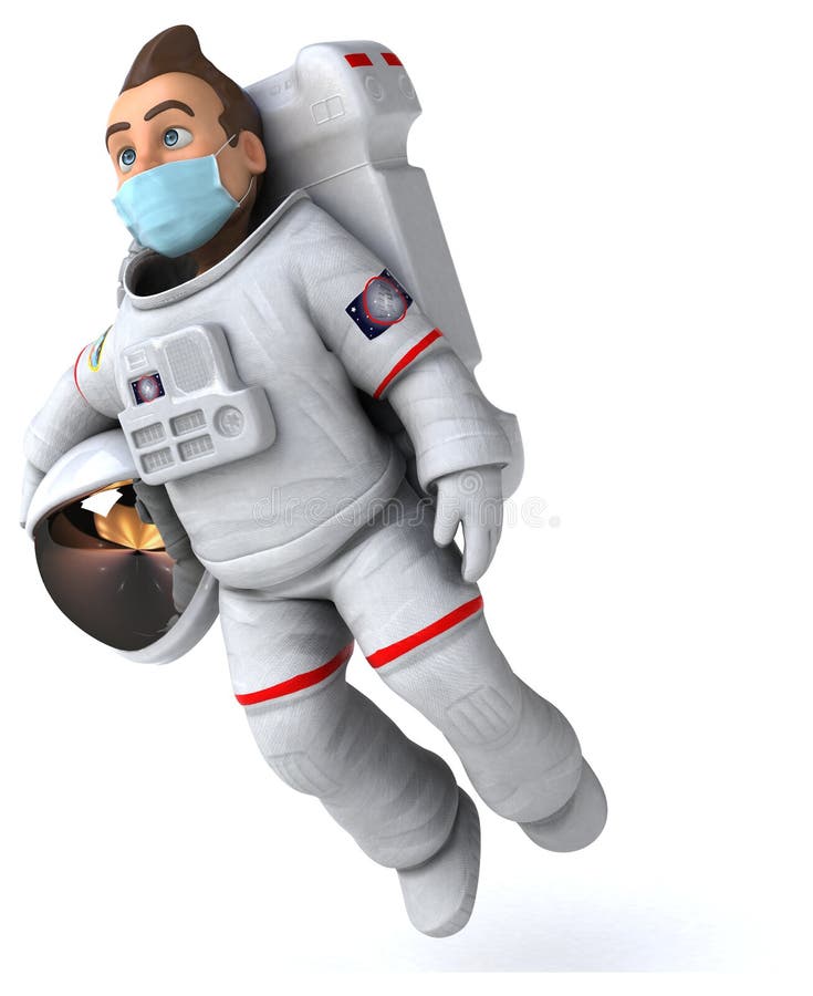 3D Illustration of a Cartoon Character with a Mask Stock Illustration ...