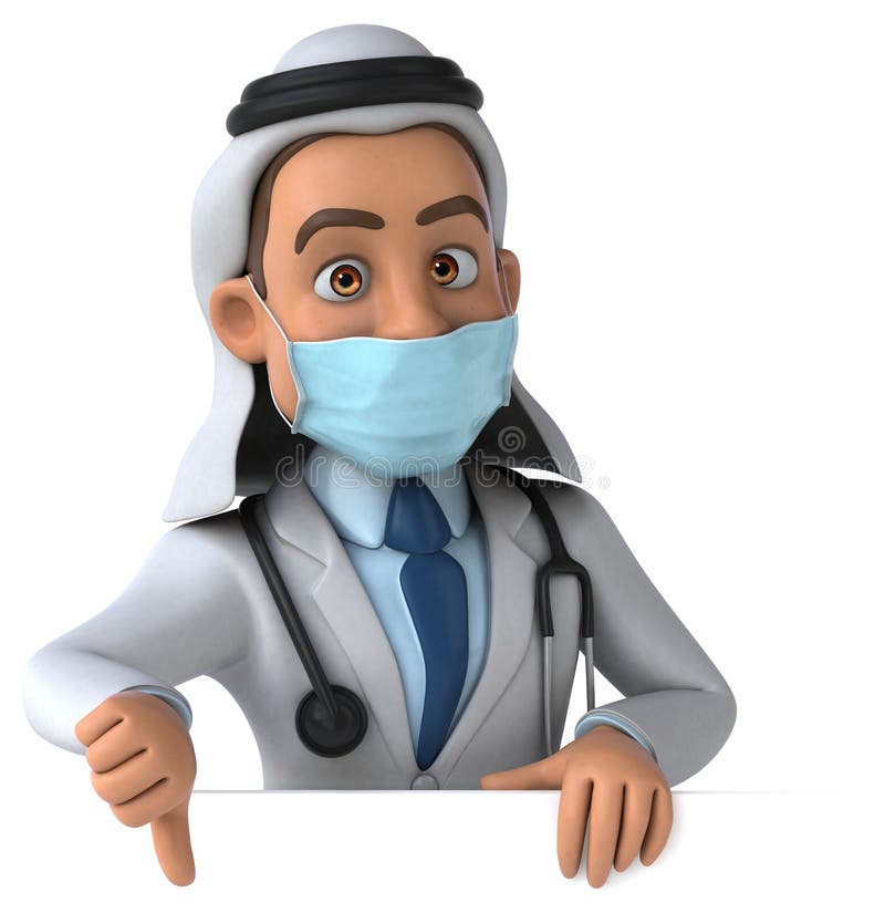 3D Illustration of a Cartoon Character with a Mask Stock Illustration ...