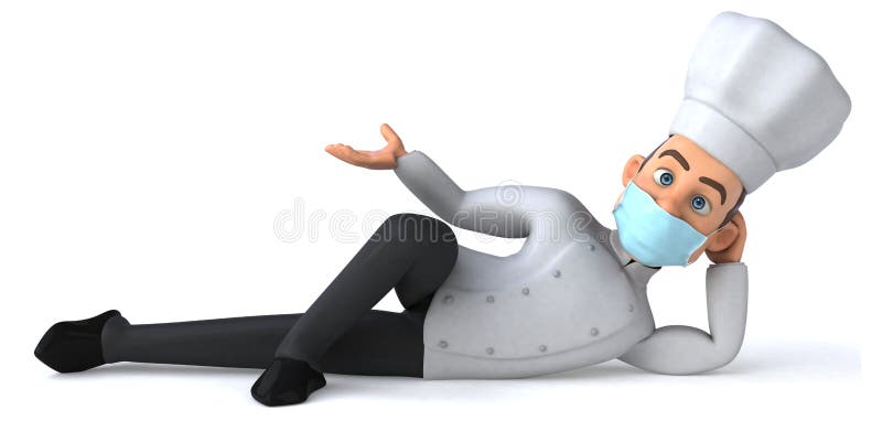 3D Illustration of a Cartoon Character with a Mask Stock Illustration ...