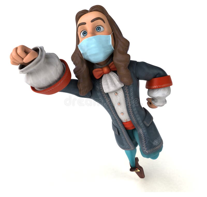 3D Illustration of a Cartoon Character with a Mask Stock Illustration ...