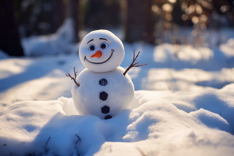 3d Illustration of Cartoon Cute Snowman. Ai Generative Stock ...