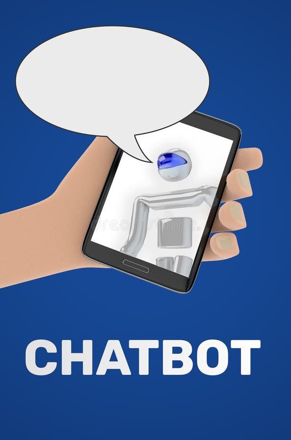 3D Illustration of Chatbot Character Stock Illustration - Illustration ...