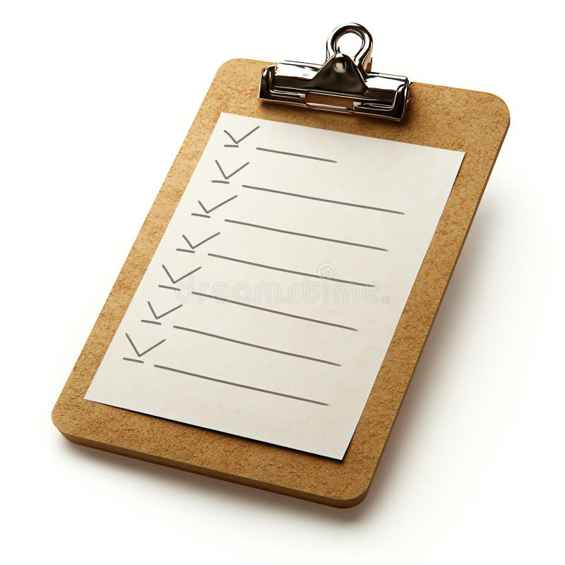 3D Illustration Checklist Clipboard, Paper, Checkmarks, Organization ...