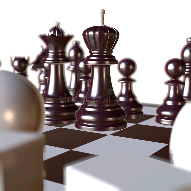 3d Illustration of Chess Situation Stock Illustration - Illustration of ...