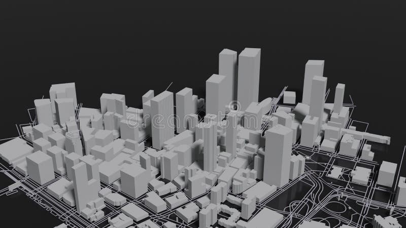 City Center 3d Rendering . Architectural Landscape Stock Illustration ...