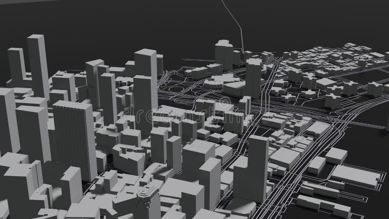 City Center 3d Rendering . Architectural Landscape Stock Illustration ...