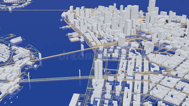 Illustration - City Center 3d Rendering . Architectural Landscape Stock ...