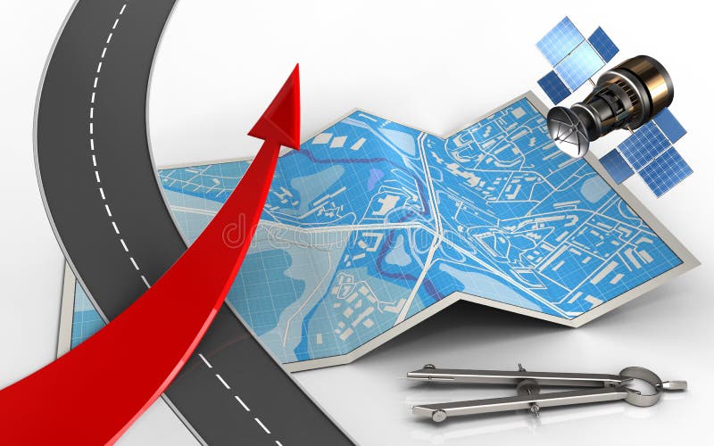 3d road stock illustration. Illustration of paper, folding - 111552826