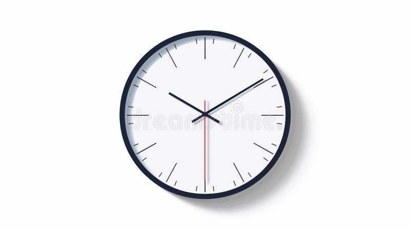 2D Illustration of a Classic Analog Clock with Basic Shapes Stock ...