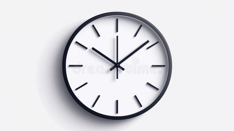 2D Illustration of a Classic Analog Clock with Basic Shapes Stock ...