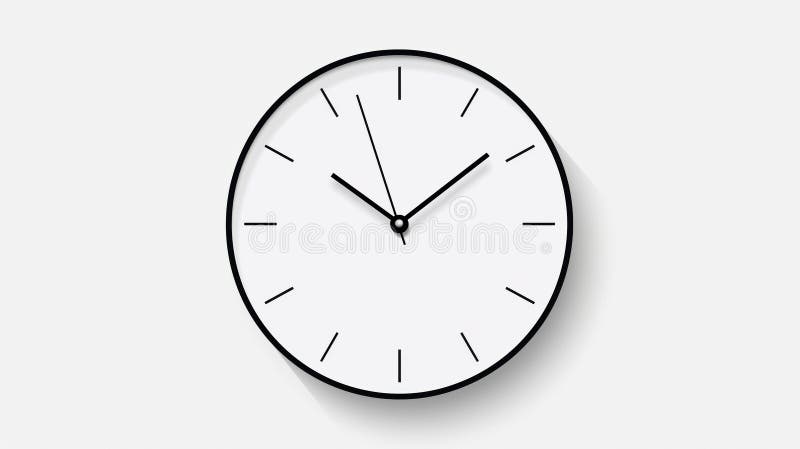 2D Illustration of a Classic Analog Clock with Basic Shapes Stock ...