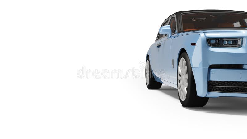 3d Illustration Classic Electric Car Front View Isolated on White ...