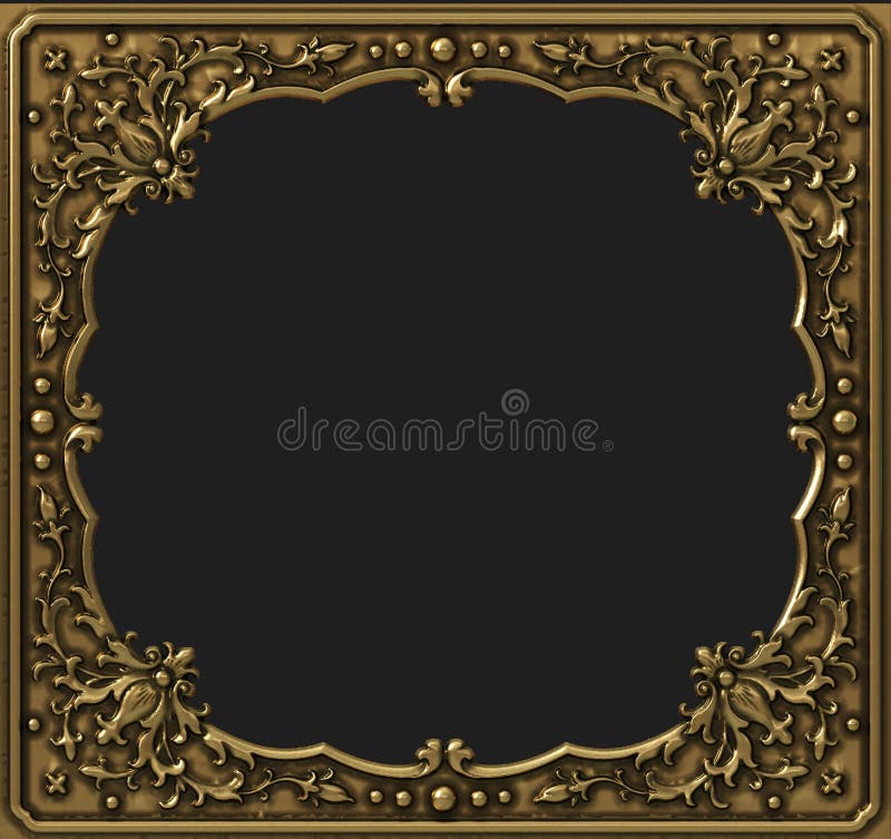 Round Classical Carved Gold Frames Stock Illustration - Illustration of ...