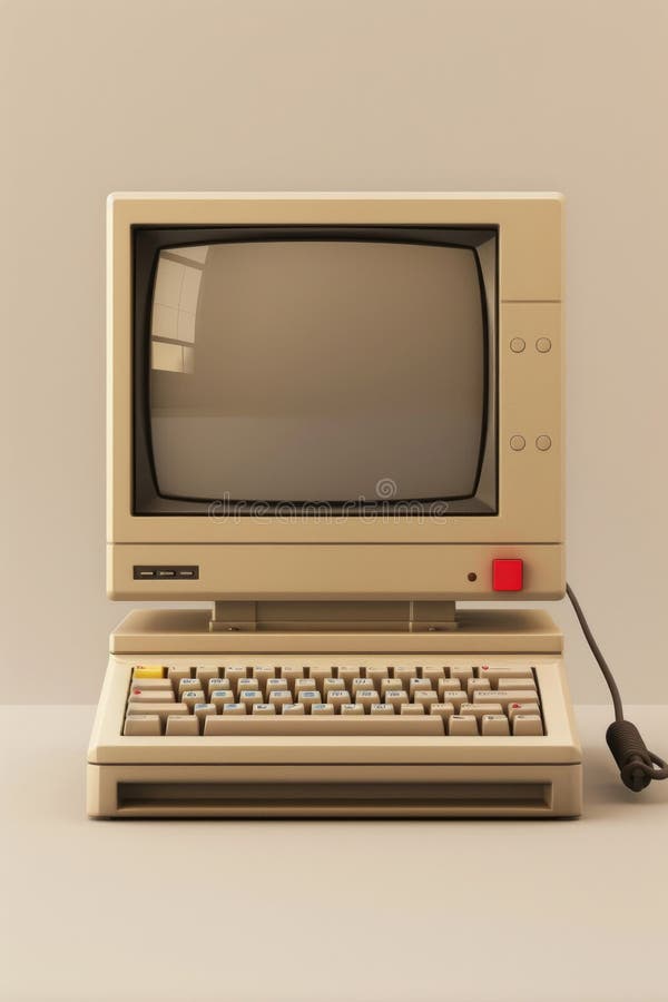 A 3D Illustration of a Classic PC Computer from the 1990s, Showcasing ...
