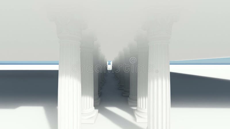 Classical White Greek Style Columns Stock Illustration - Illustration ...