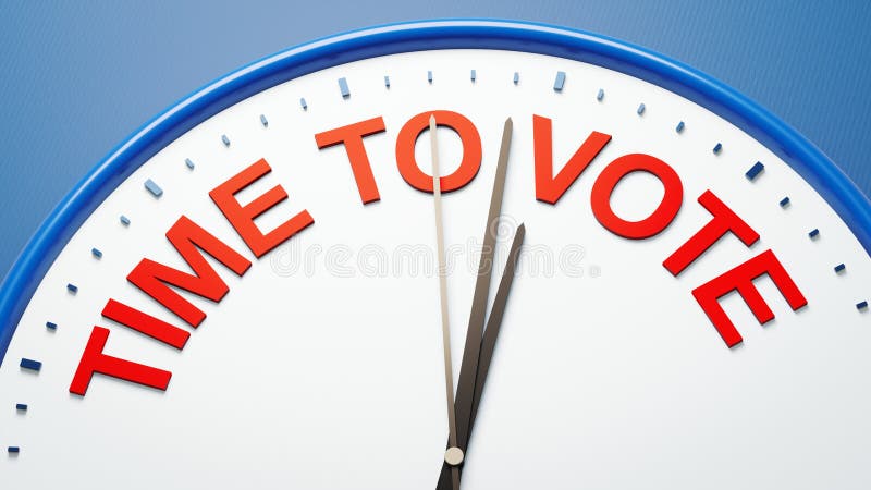 Time To Vote Words on Clock Face. Stock Vector - Illustration of ...