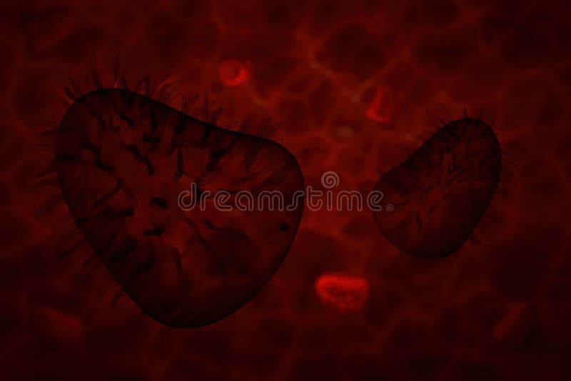 3d Illustration, Close Up of Microscope Rabies Virus Stock Illustration ...