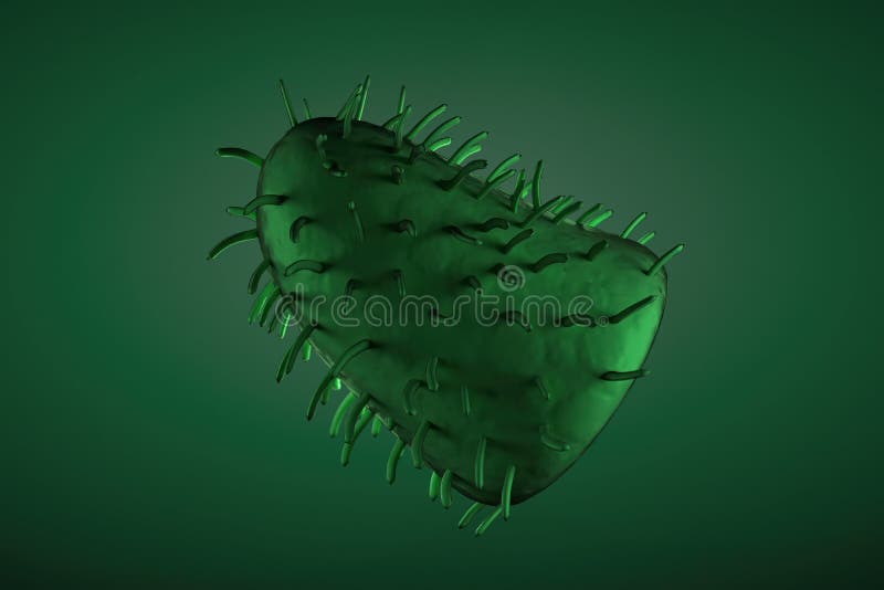 3d Illustration, Close Up of Microscope Rabies Virus Stock Illustration ...