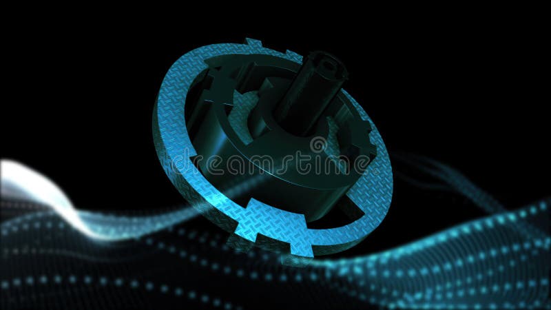 Close Up of Rotating Hi Tech Gear Stock Illustration - Illustration of ...