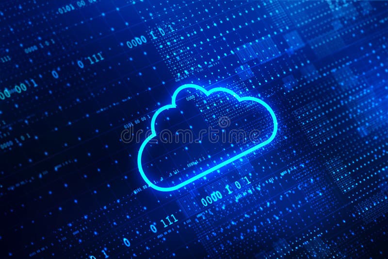 2d Illustration of Cloud Computing, Internet Data Storage, Database and ...