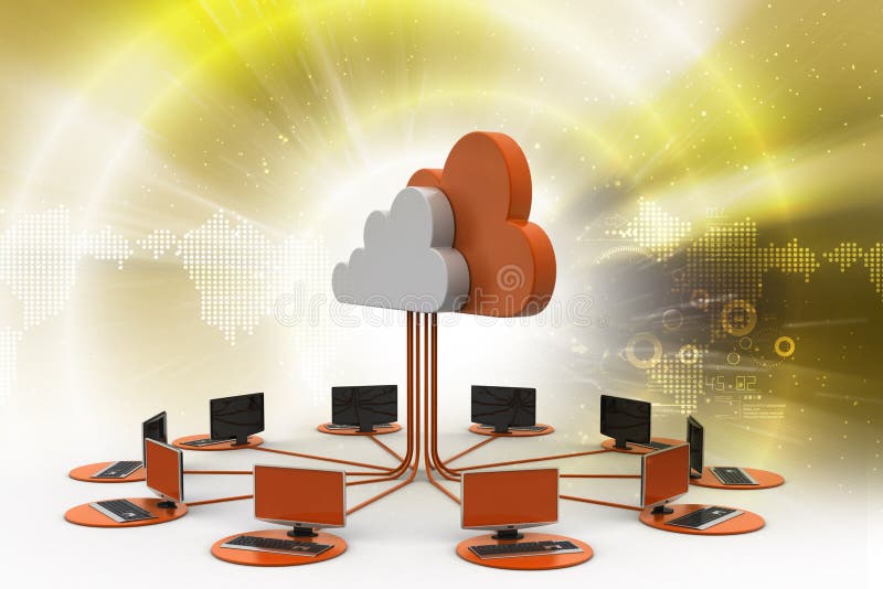 Cloud Computing With Computer Network Stock Illustration Illustration Of Communication