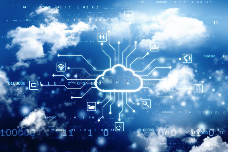 2d Illustration of Cloud Computing, Digital Cloud Computing Concept ... 2d Illustration of Cloud Computing, Digital Cloud Computing Concept ...