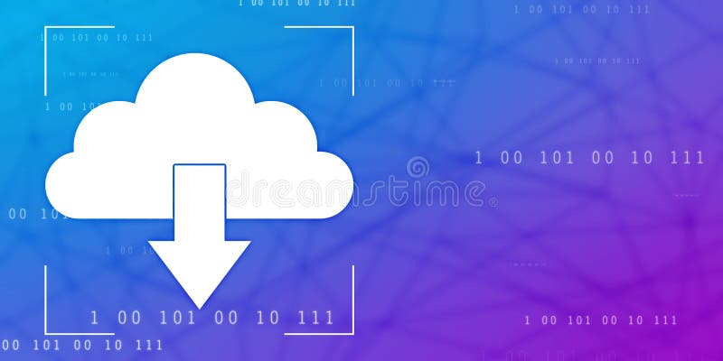 2d Illustration of Cloud Computing, Digital Cloud Computing Concept Background. Stock ...