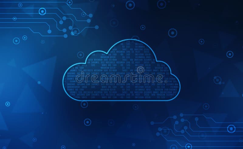 2d Illustration of Cloud Computing, Digital Cloud Computing Concept ...