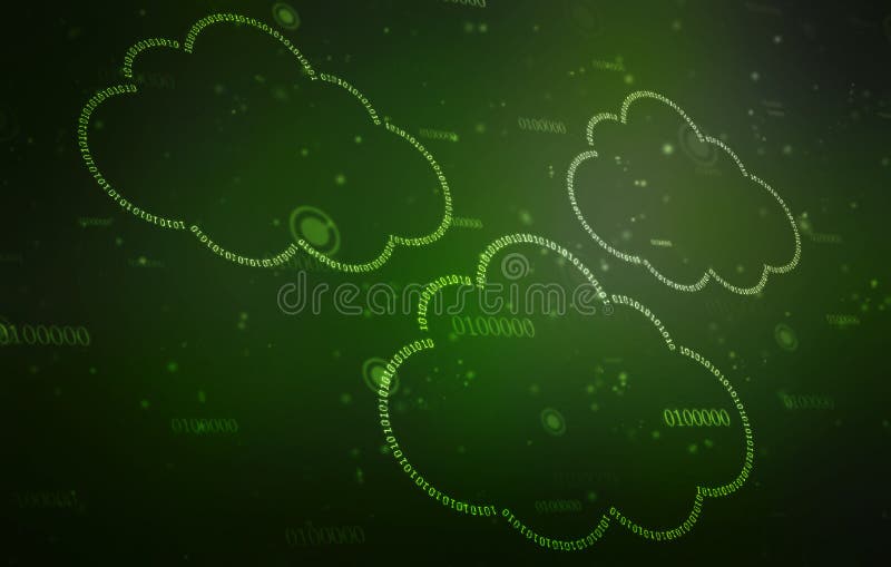 2d Illustration Of Cloud Computing Digital Cloud Computing Concept