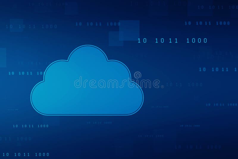 2d Illustration of Cloud Computing, Digital Cloud Computing Concept ...