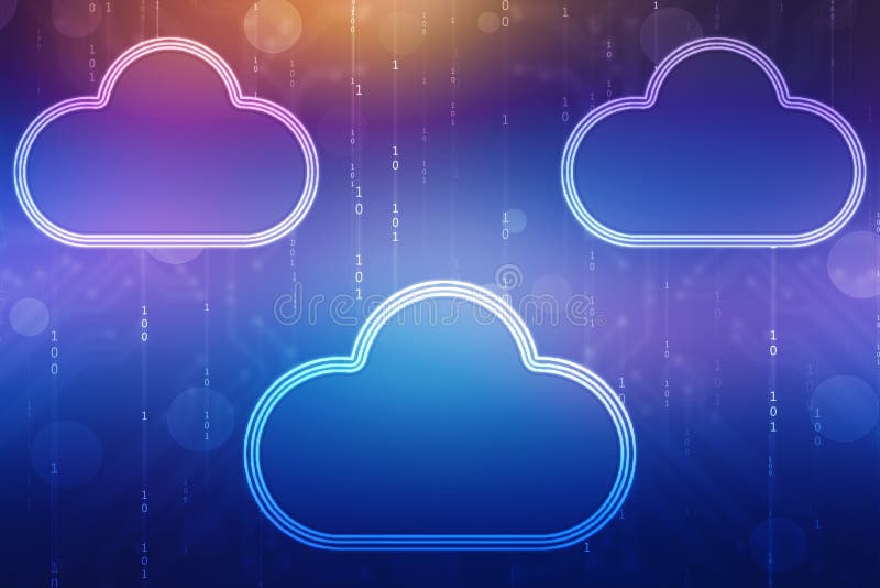 2d Illustration Of Cloud Computing Digital Cloud Computing Concept